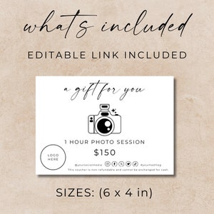 Photo Session Gift Certificate, Photography Gift Certificate ...