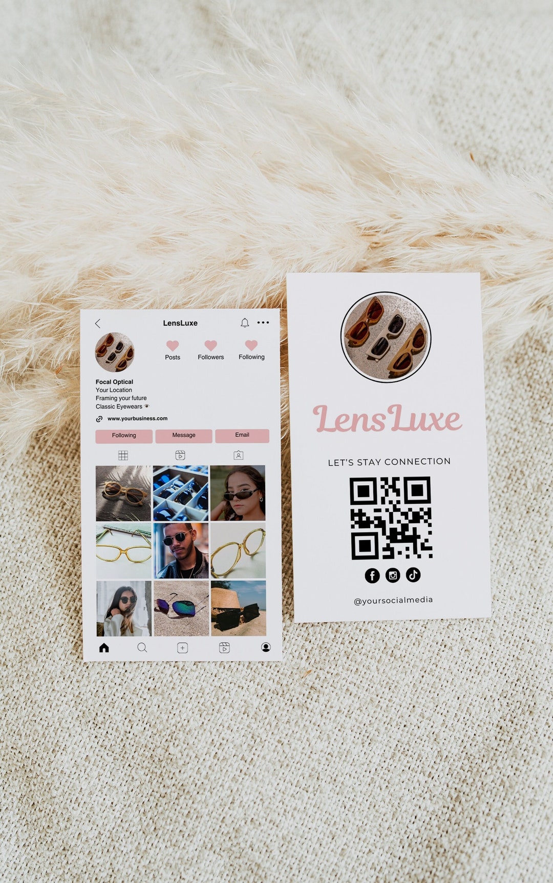 Instagram Profile Business Card, Editable IG Business Card, Business ...