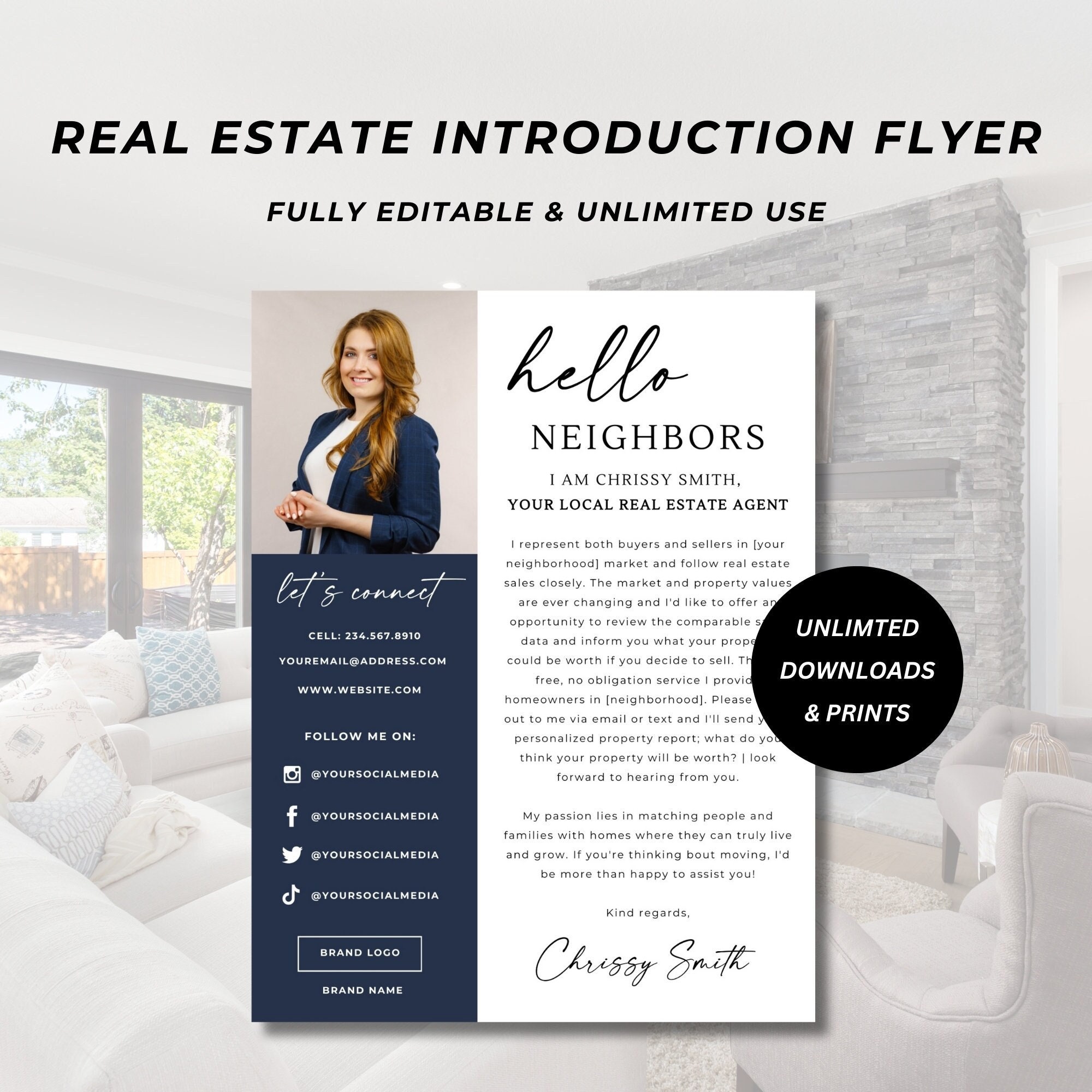Real Estate Agent Introduction Flyer, Hello Neighbor Letter, New Agent ...