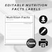 Blank Fillable Nutrition Facts, Nutrition Label Template, Nutritional ...