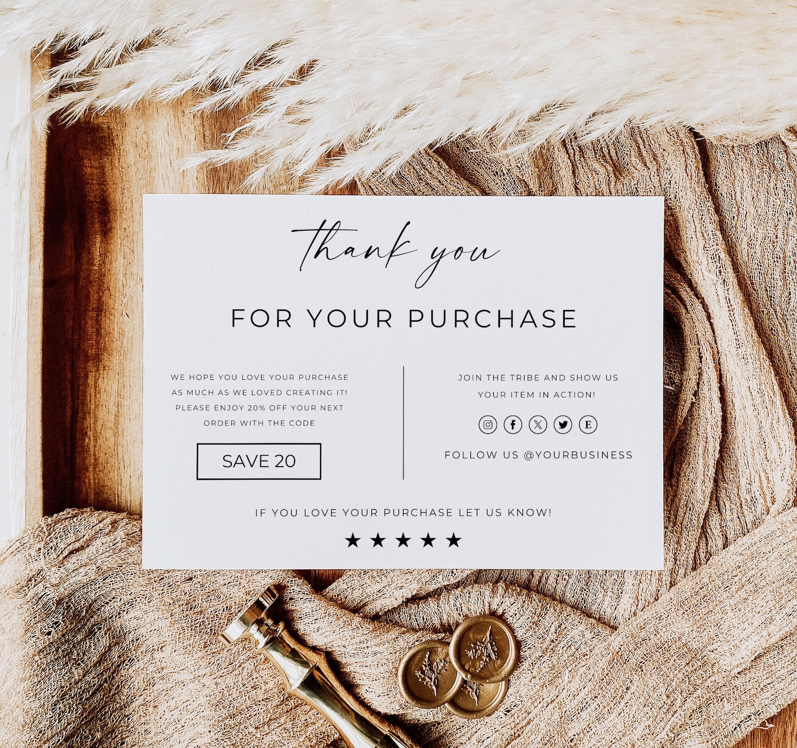 Canva Business Thank You Card, Thank You for Supporting My Small ...
