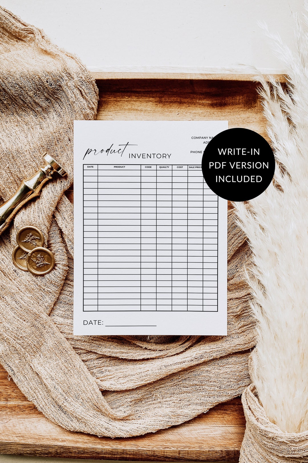 Inventory Tracker Canva, Editable Inventory Management Form, Business ...