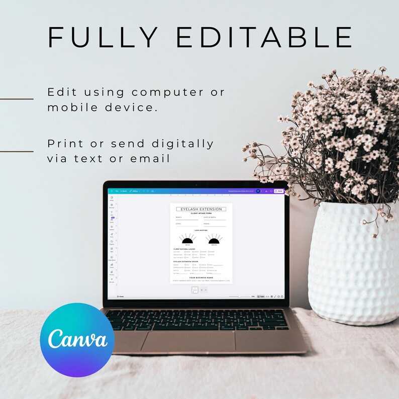 Eyelash Extension Client Intake Form, Eyelash Extension Form Template ...