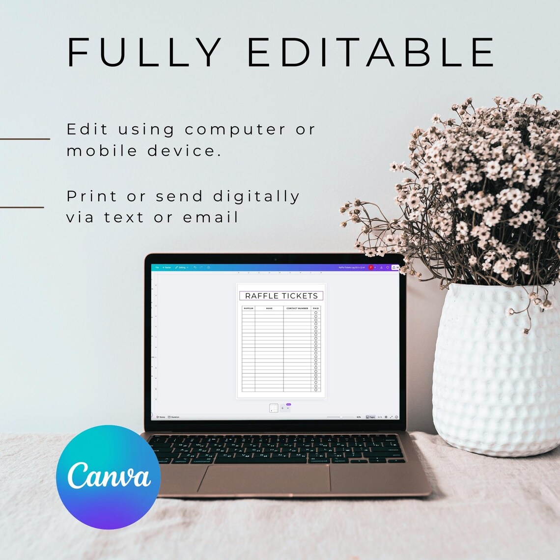 Raffle Tracker Template, Ticket Sales Tracker, Raffle Log, Raffle ...