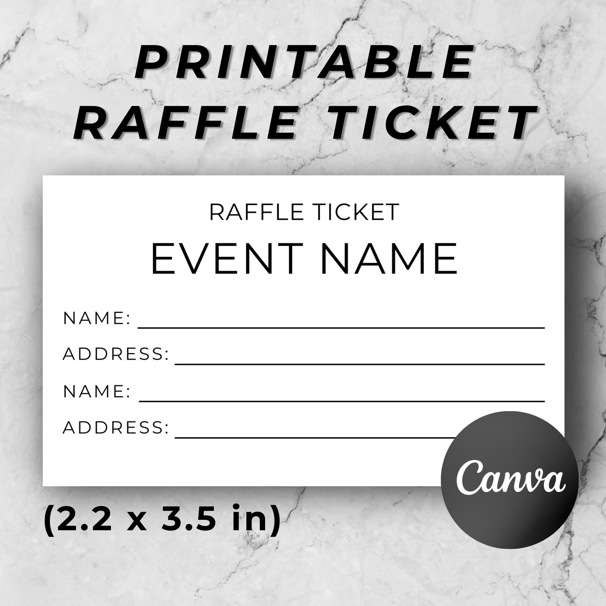 Raffle Ticket Template, Raffle Ticket Form, Enter to Win Ticket ...