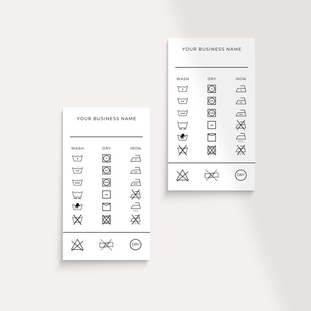 EDITABLE Care Instructions Tag, Maker Labels With Washing Instructions ...
