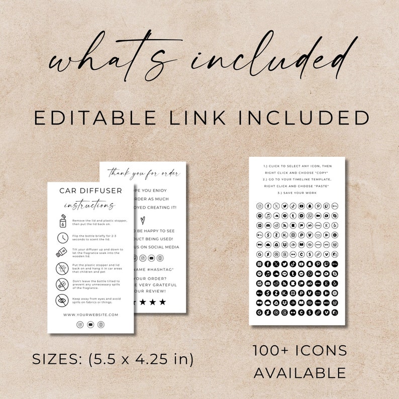 Car Diffuser Care Card Template: Small Business Thank You (canva ...