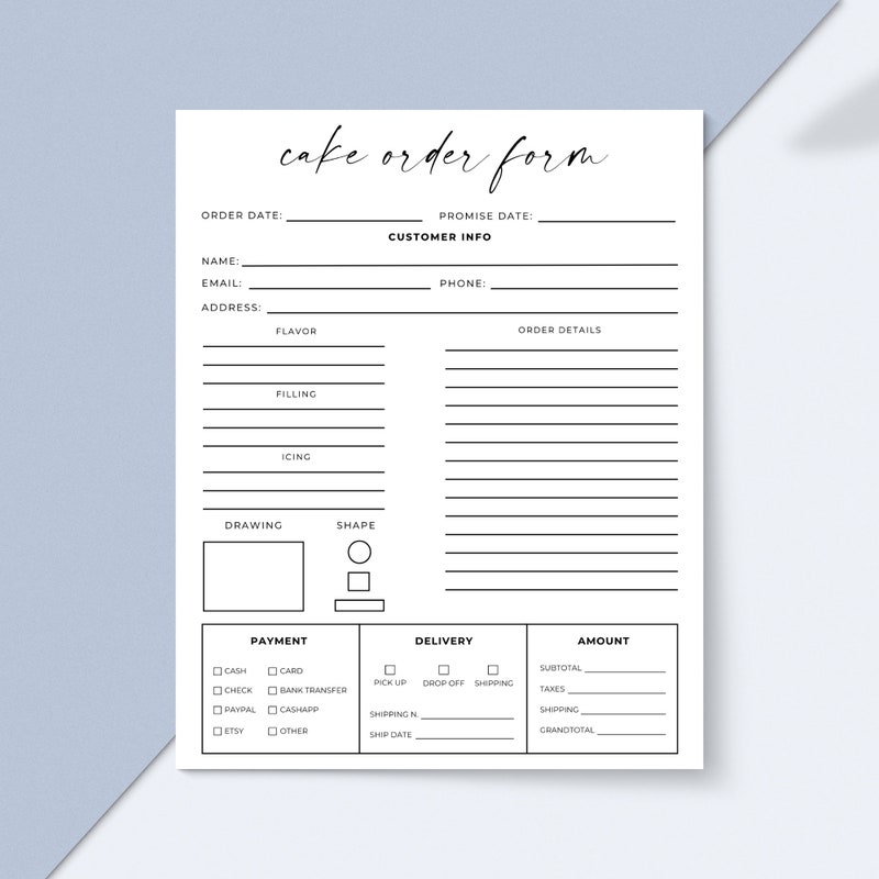 Bakery Order Forms - Etsy