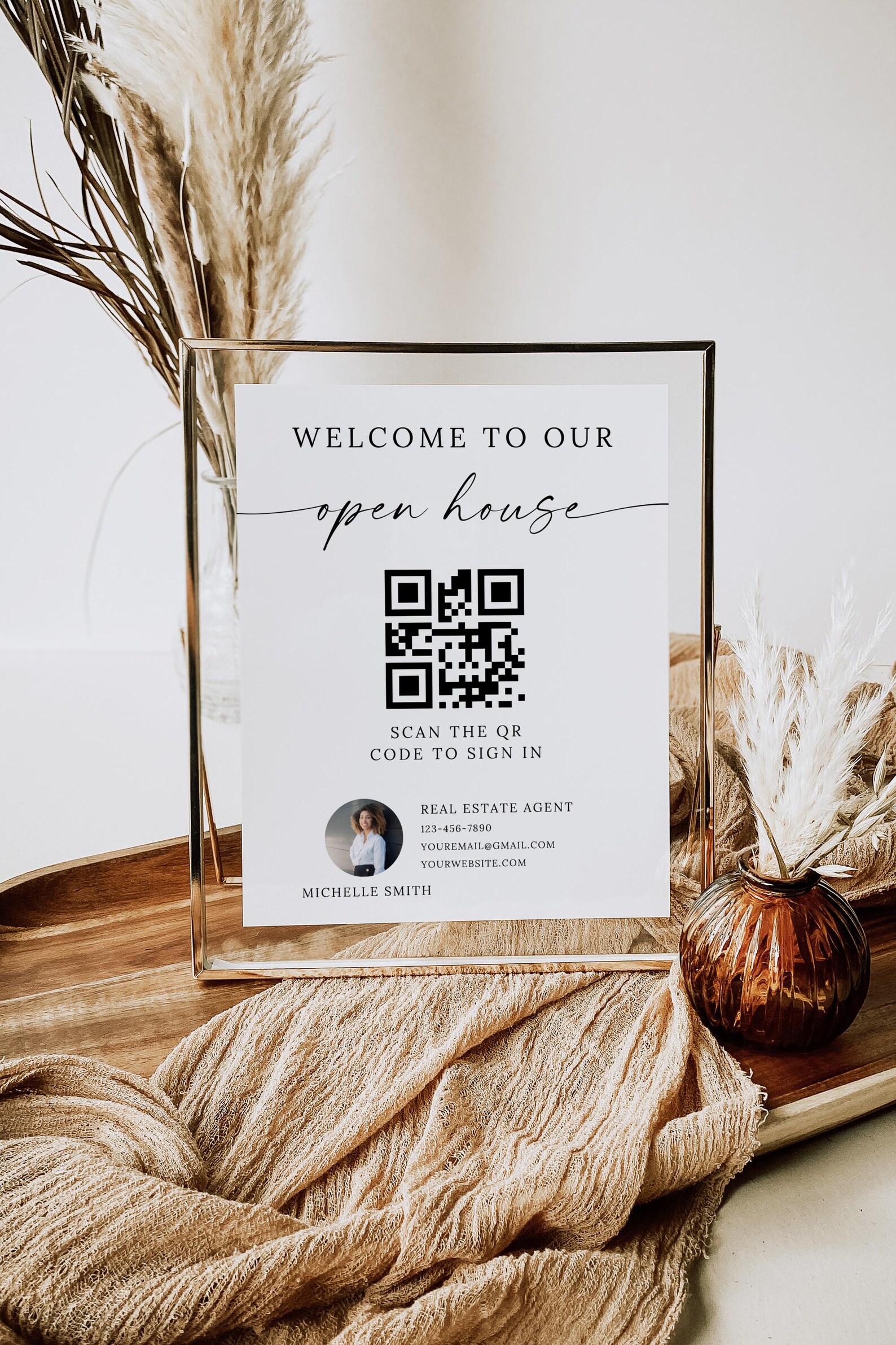Welcome to Our Open House Sign With Qr Code, Open House Sign in QR Code ...