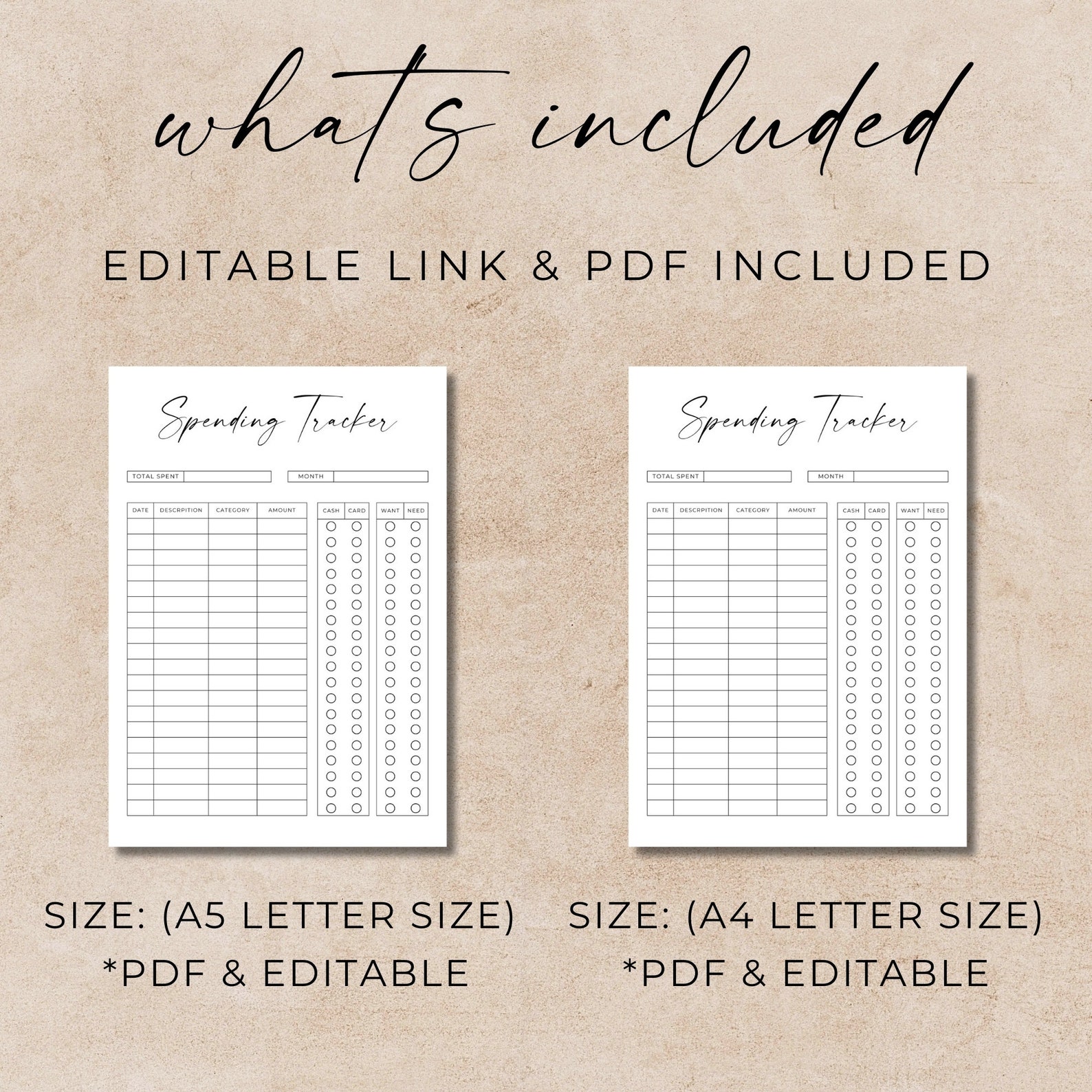 Spending Tracker Printed, Spending Log, Finance Tracker, Expense ...