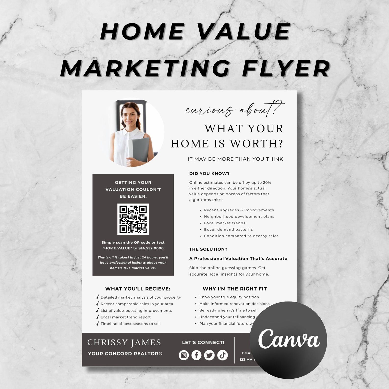 Home Value Marketing Flyer, Property Flyer, CMA Mailer, Lead Magnet ...