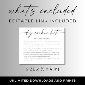 Diy Cookie Kit Instructions, DIY Cookie Box Instructions Card, Cookie ...