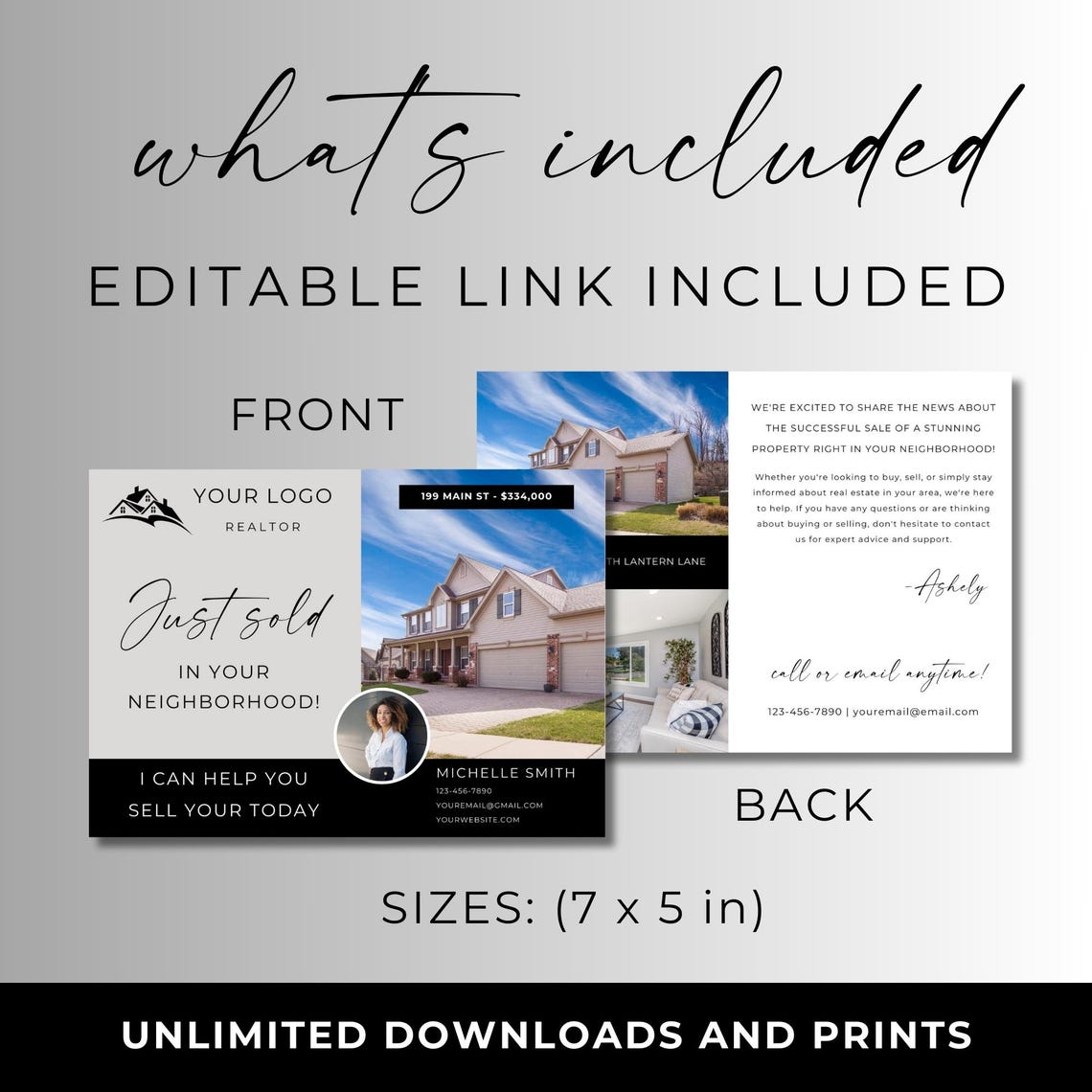 Real Estate Just Sold Postcard Template: Realtor Marketing (canva ...