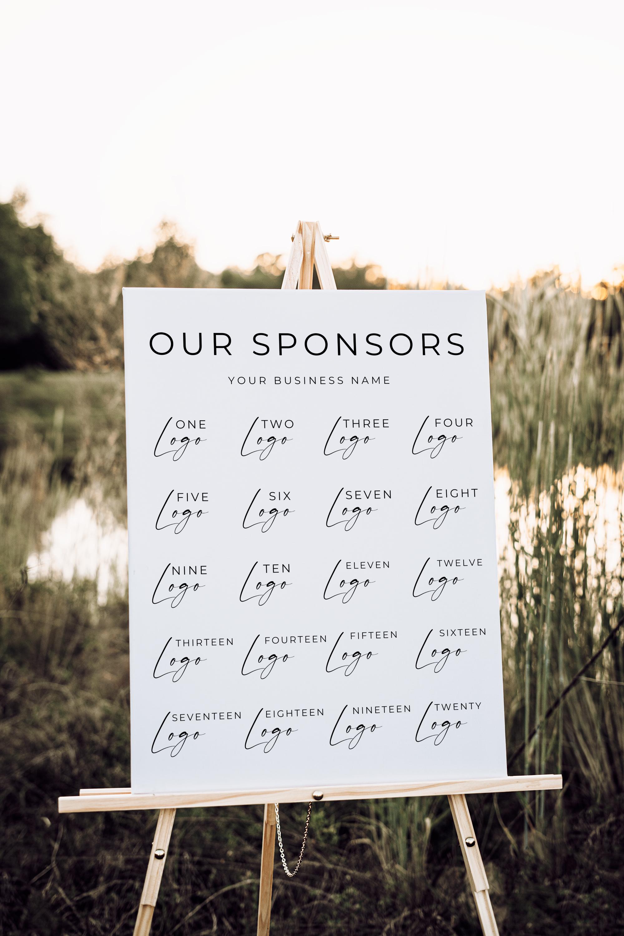 Editable Event Sponsor Logo Sign: Gala, Fundraiser (canva Digital ...