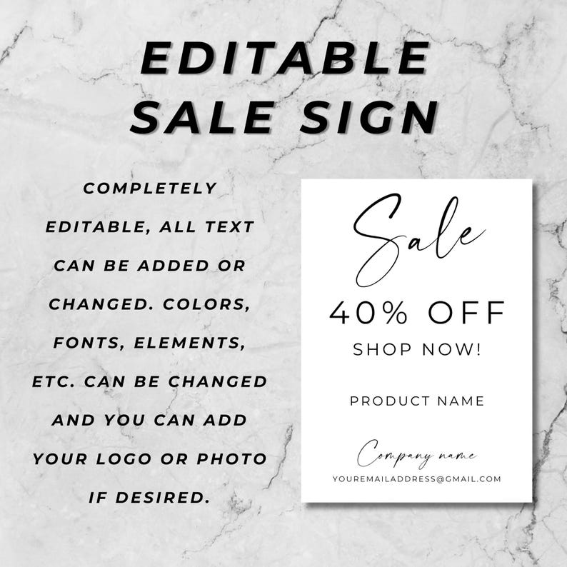 Editable Small Business Sale Sign, Canva Template (digital Download) - Etsy