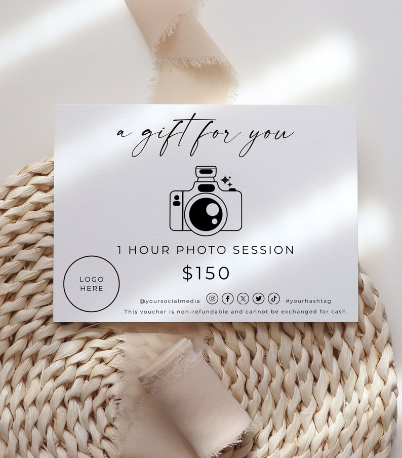 Photo Session Gift Certificate, Photography Gift Certificate ...