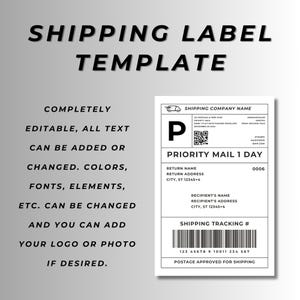 Editable Shipping Label Template: Personalized Mail Label, Canva ...