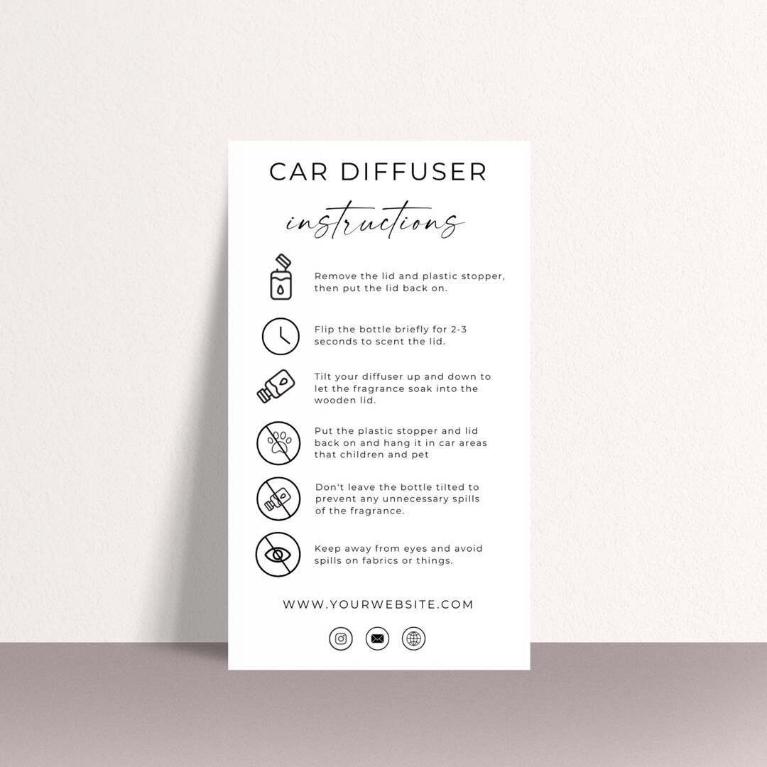Car Diffuser Care Card Template: Small Business Thank You (canva ...