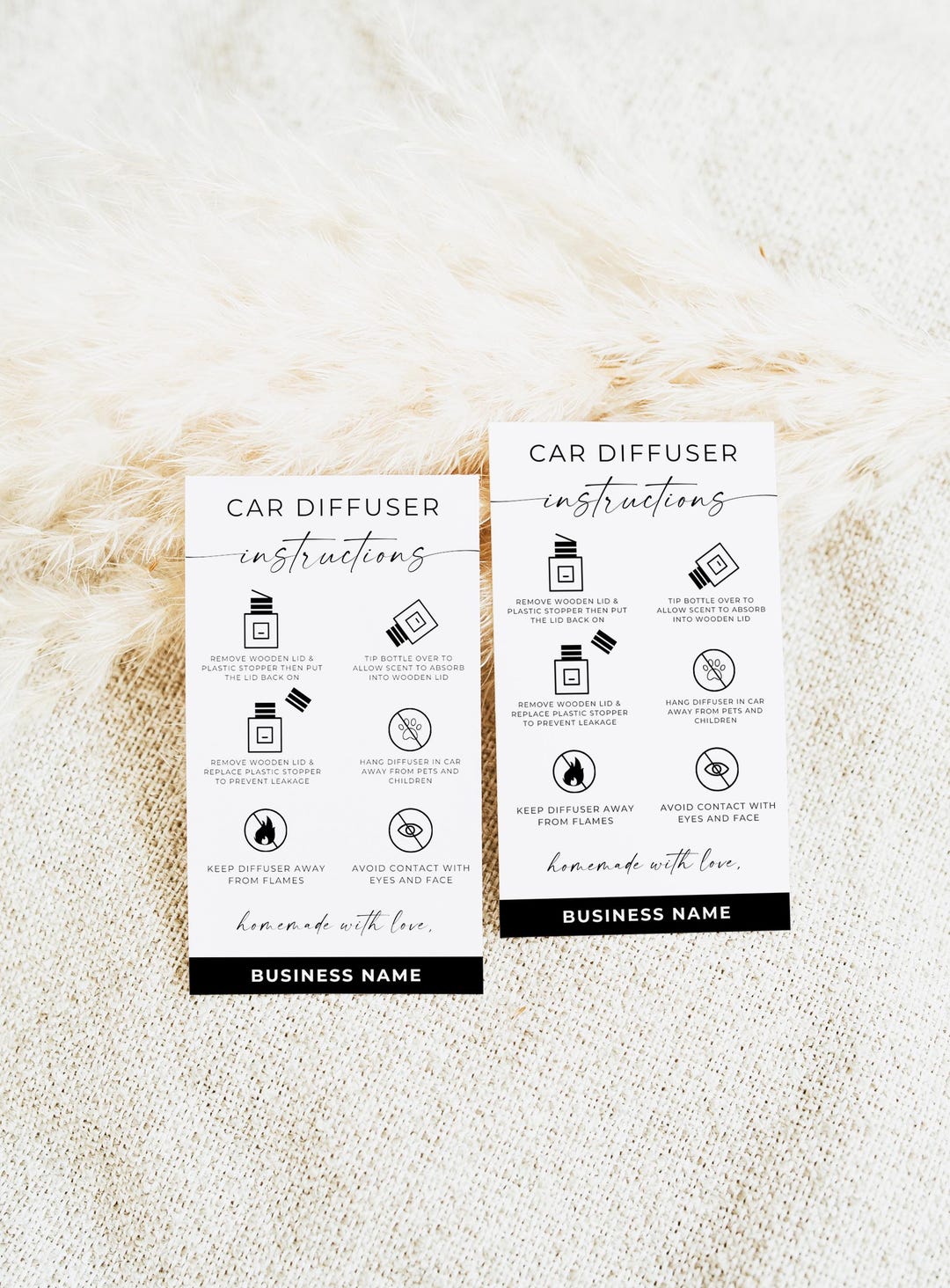 Car Diffuser Care Card Canva, Small Business Care Instructions, Car Air ...