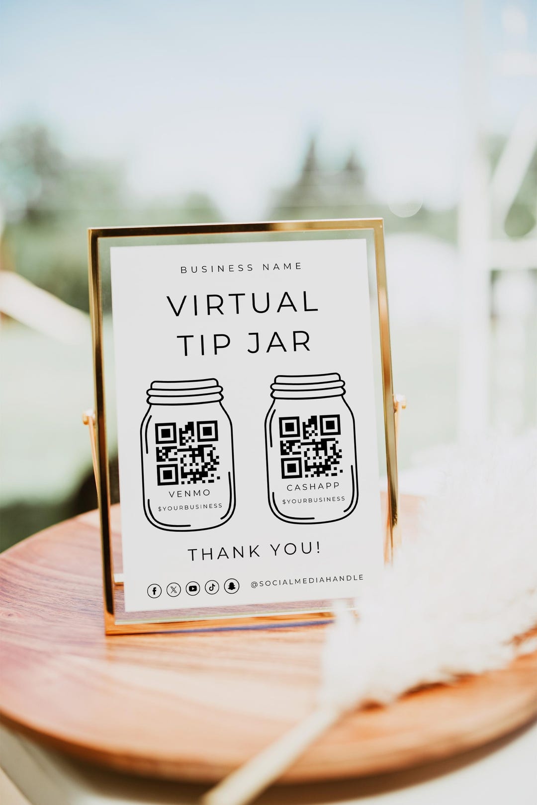 Virtual Tip Jar Sign Template, Venmo Payment Sign QR Code Sign, Cashapp ...