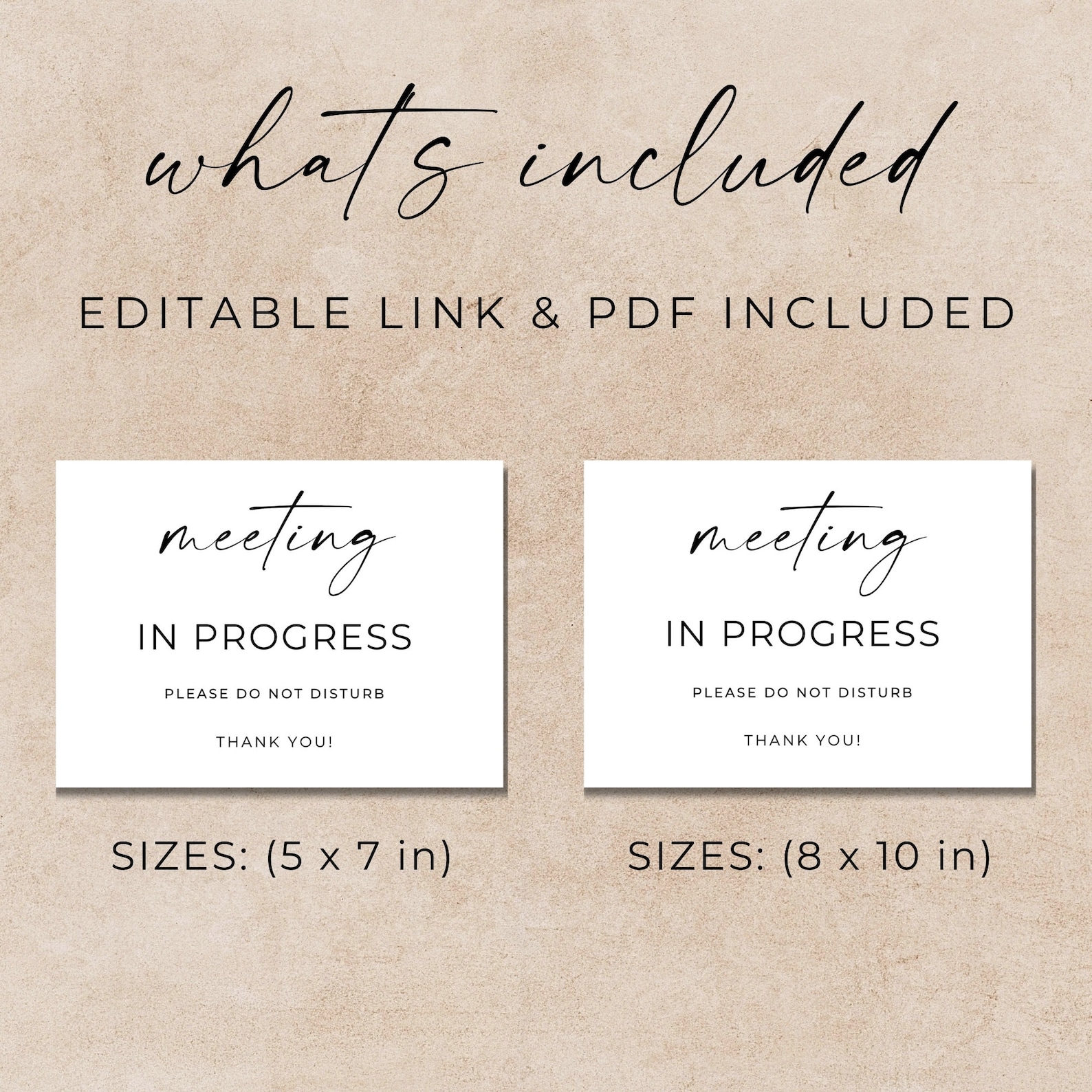 Meeting in Progress Please Do Not Disturb Sign, Elegant Home or Office ...