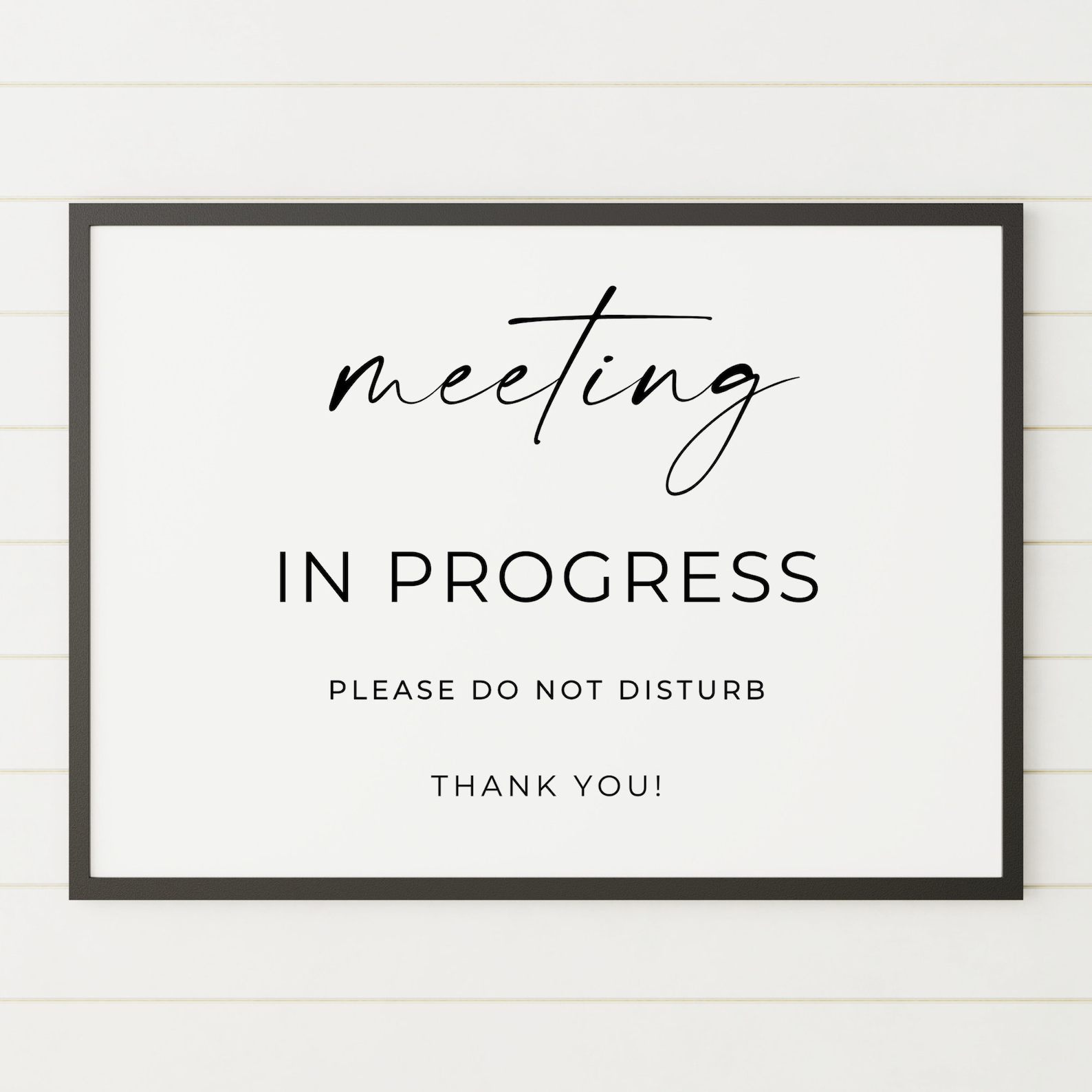 Meeting in Progress Please Do Not Disturb Sign, Elegant Home or Office ...