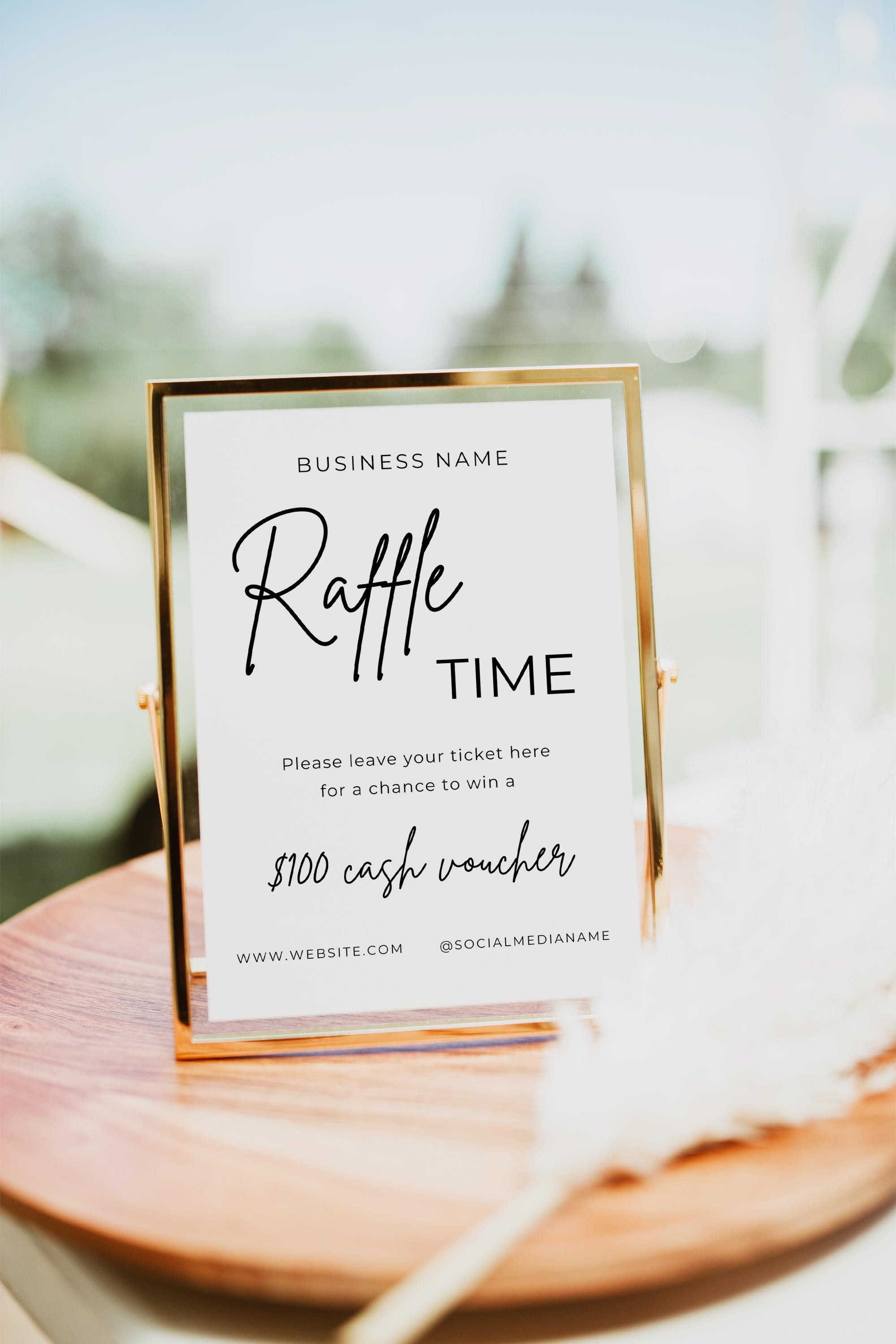Raffle Sign Template, Modern Enter to Win Poster, Pop-up Prize Draw ...