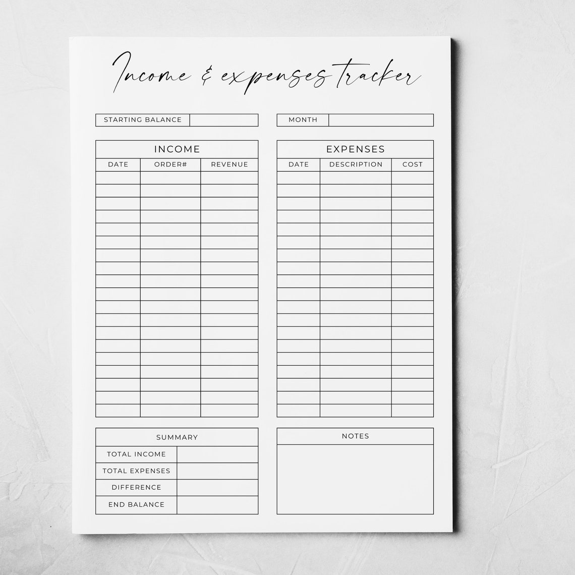 Income and Expense Tracker for Small Business, Business Expense Tracker ...