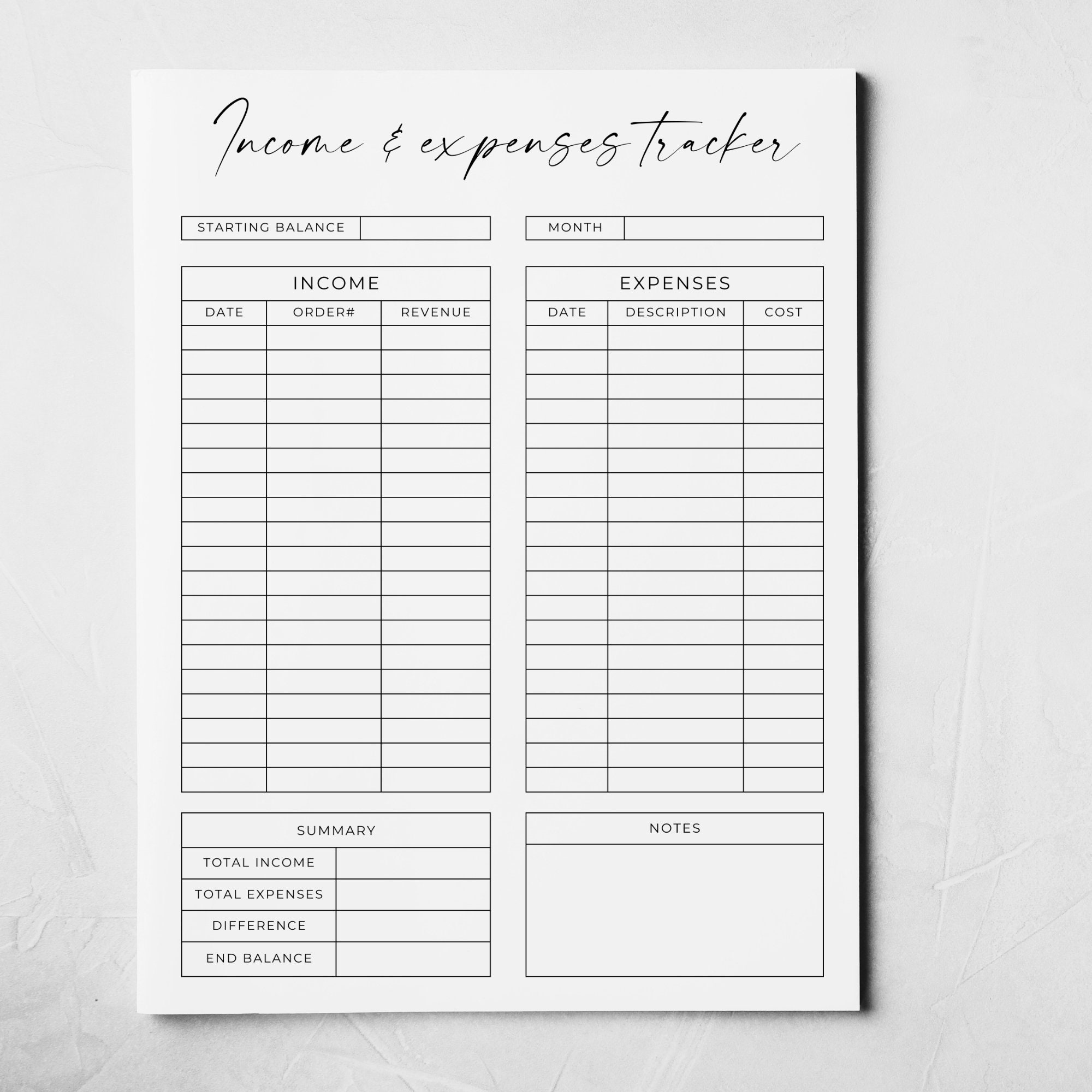 Income and Expense Tracker for Small Business, Business Expense Tracker ...