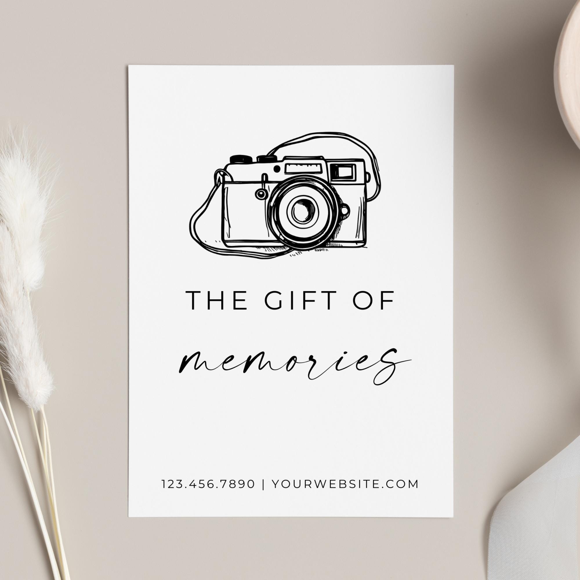 Photographer Gift Card Template, Photo Session Gift Certificate ...