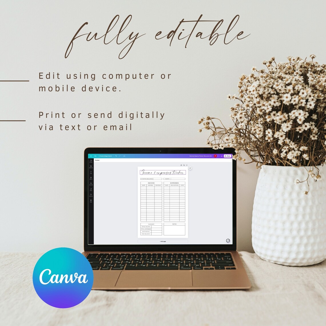 Income and Expense Tracker for Small Business, Business Expense Tracker ...