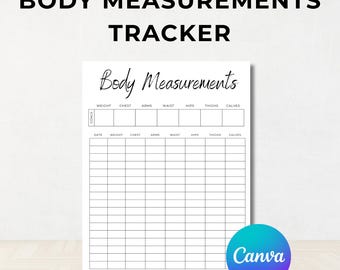 Printable Body Measurements Tracker, 8 Week Body Transformation ...