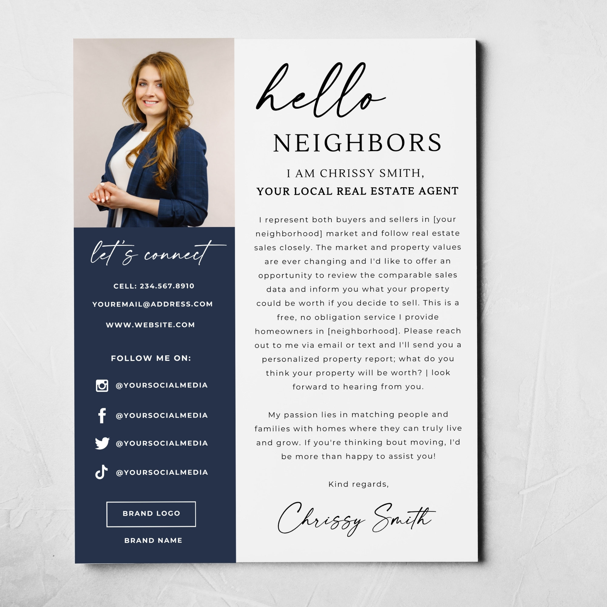 Real Estate Agent Introduction Flyer, Hello Neighbor Letter, New Agent ...