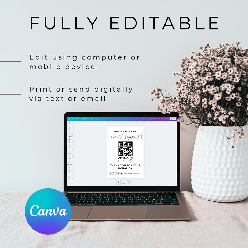 Scan to Support Sign Template, QR Code Sign, Scan to Donation Sign ...