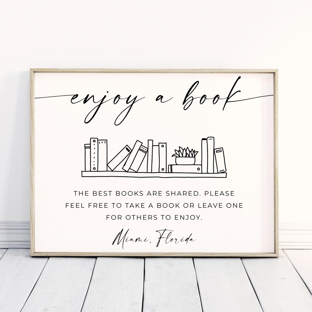 Editable Airbnb Library Sign, Book Sharing Template, Airbnb Library ...