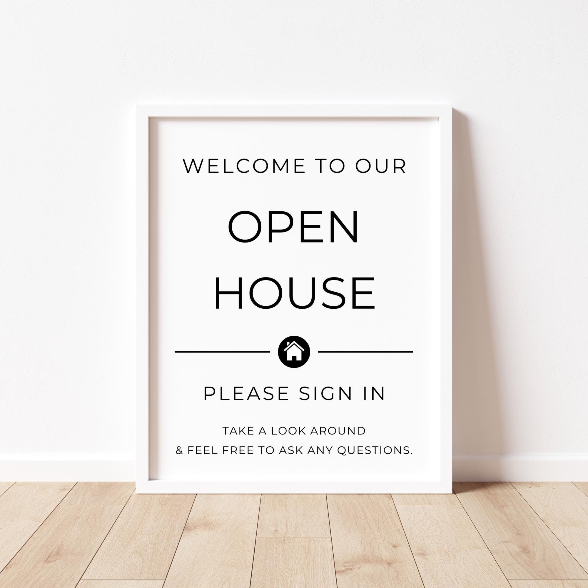 Welcome to Our Open House Sign, Real Estate Marketing, Realtor Open House, Modern Sign, Editable ...
