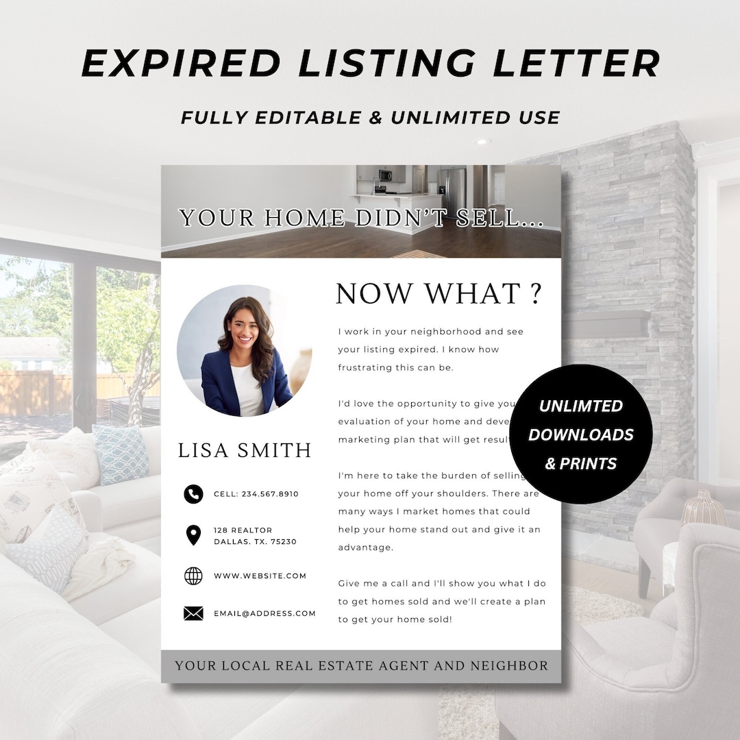 Expired Listings Real Estate Letter, Letter FSBO Expired Listing, Real Estate Marketing ...