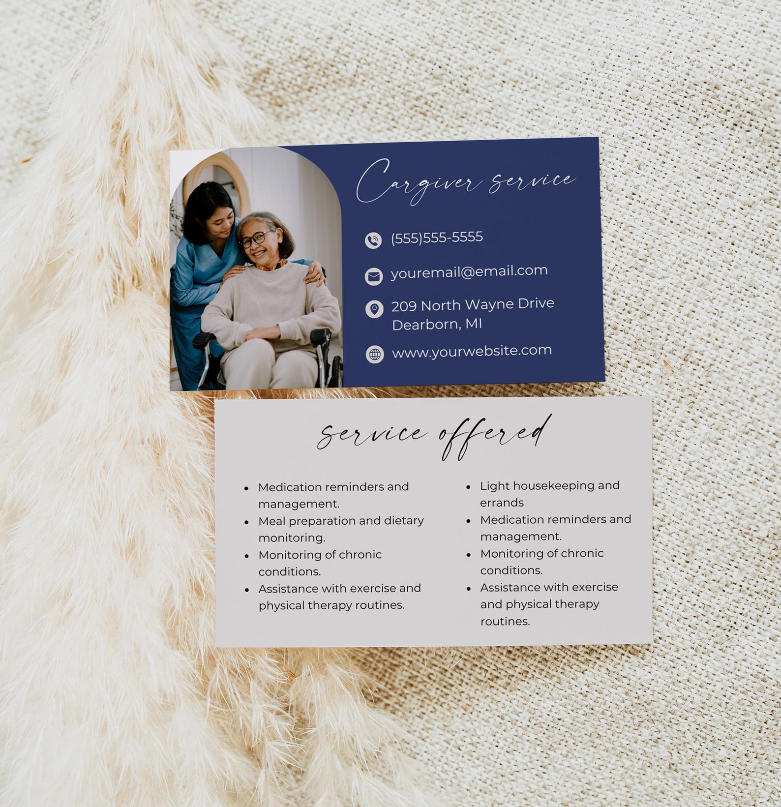 Caregiver Business Cards, Elderly Care Card, Senior Elder Care Service ...