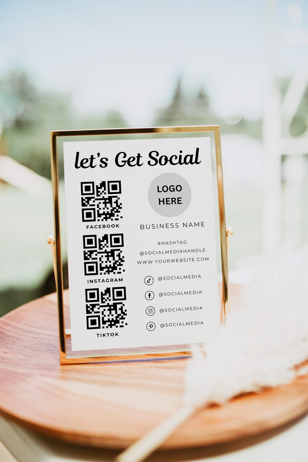 Social Media Sign: Scan to Connect - Editable Canva Template (5x7, 8x10 ...