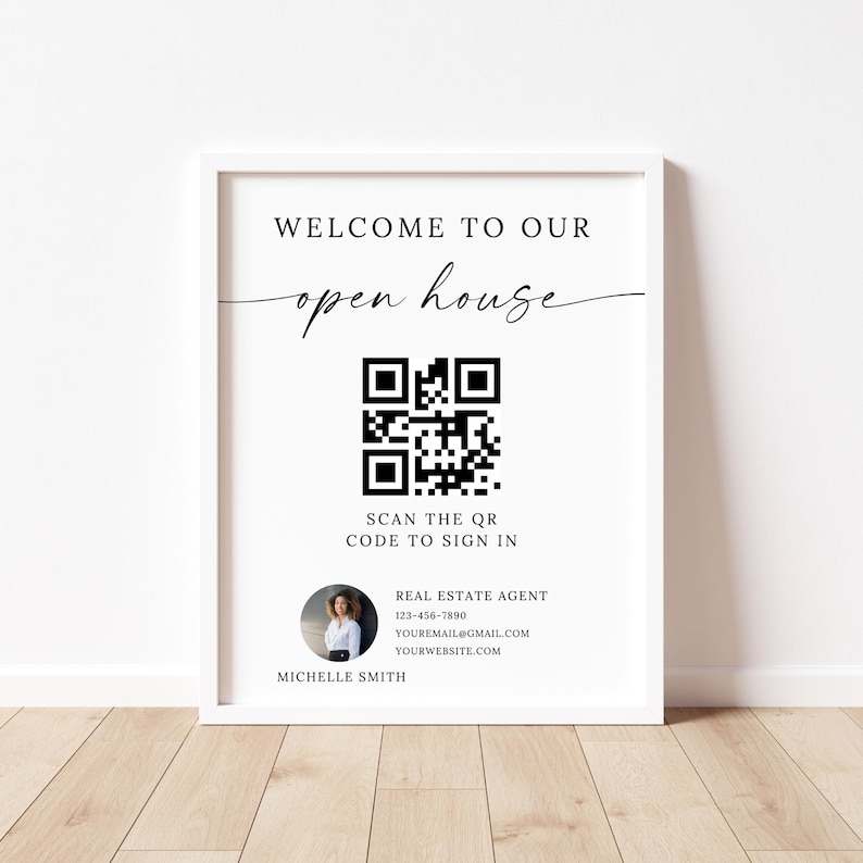 Welcome to Our Open House Sign With Qr Code, Open House Sign in QR Code ...