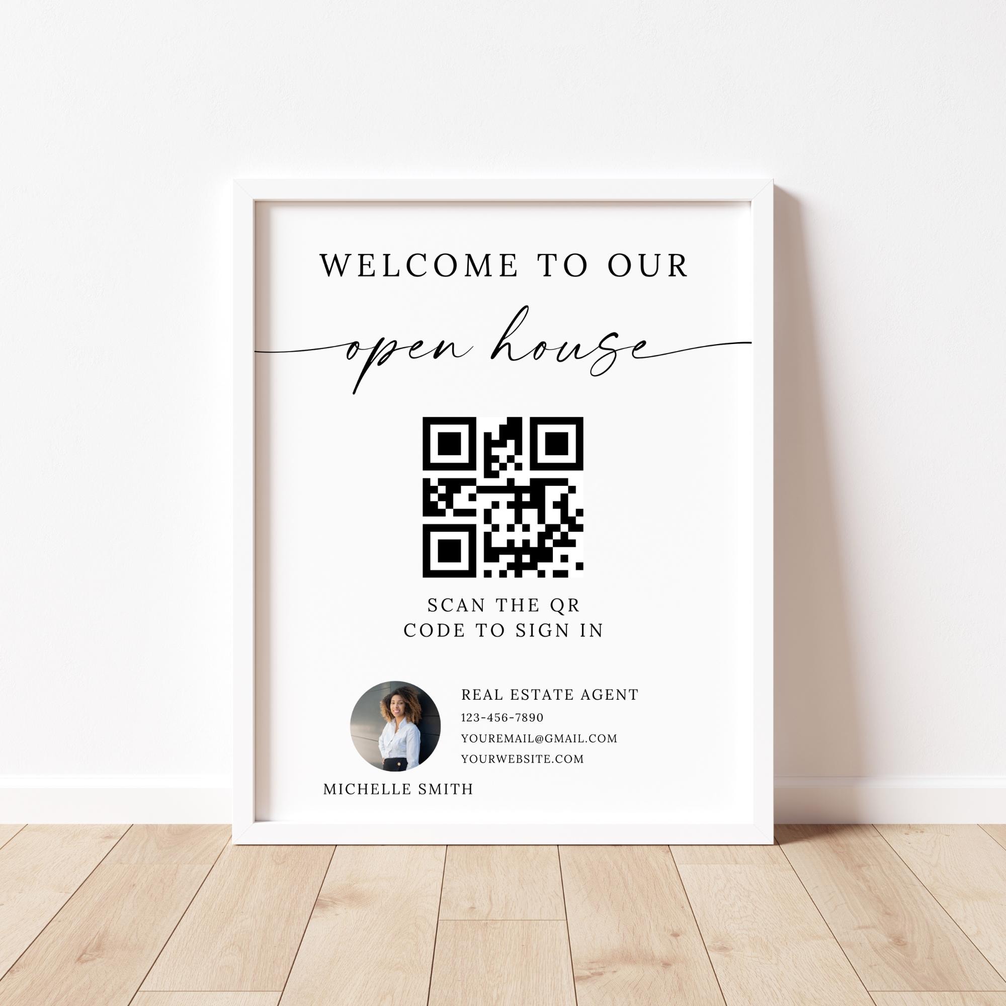 Welcome to Our Open House Sign With Qr Code, Open House Sign in QR Code ...