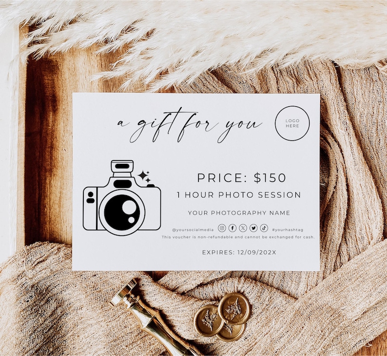 Photo Session Gift Certificate, Photography Gift Certificate ...