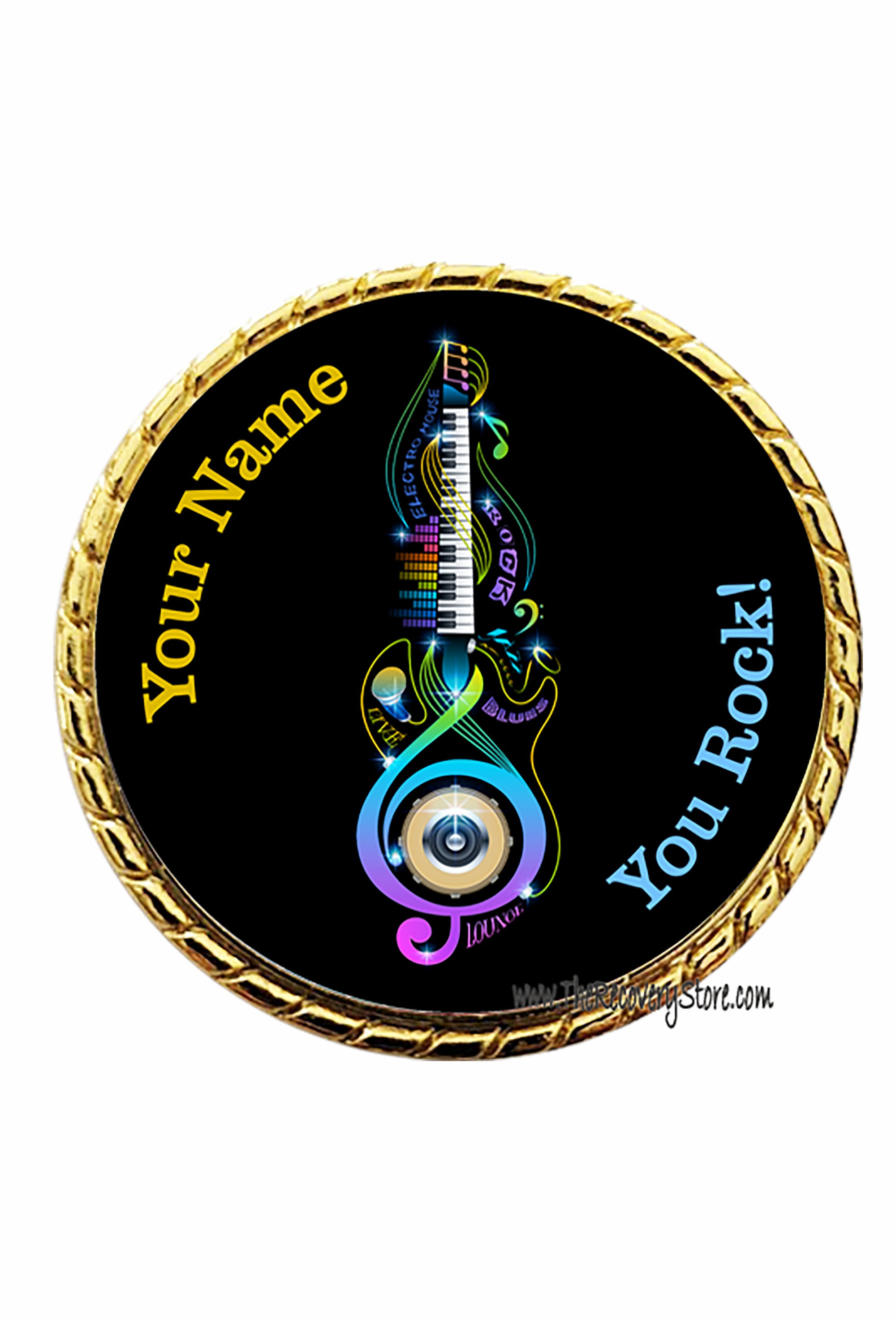 Music Lovers Custom Recovery Medallion - Black - Recovery Milestone ...