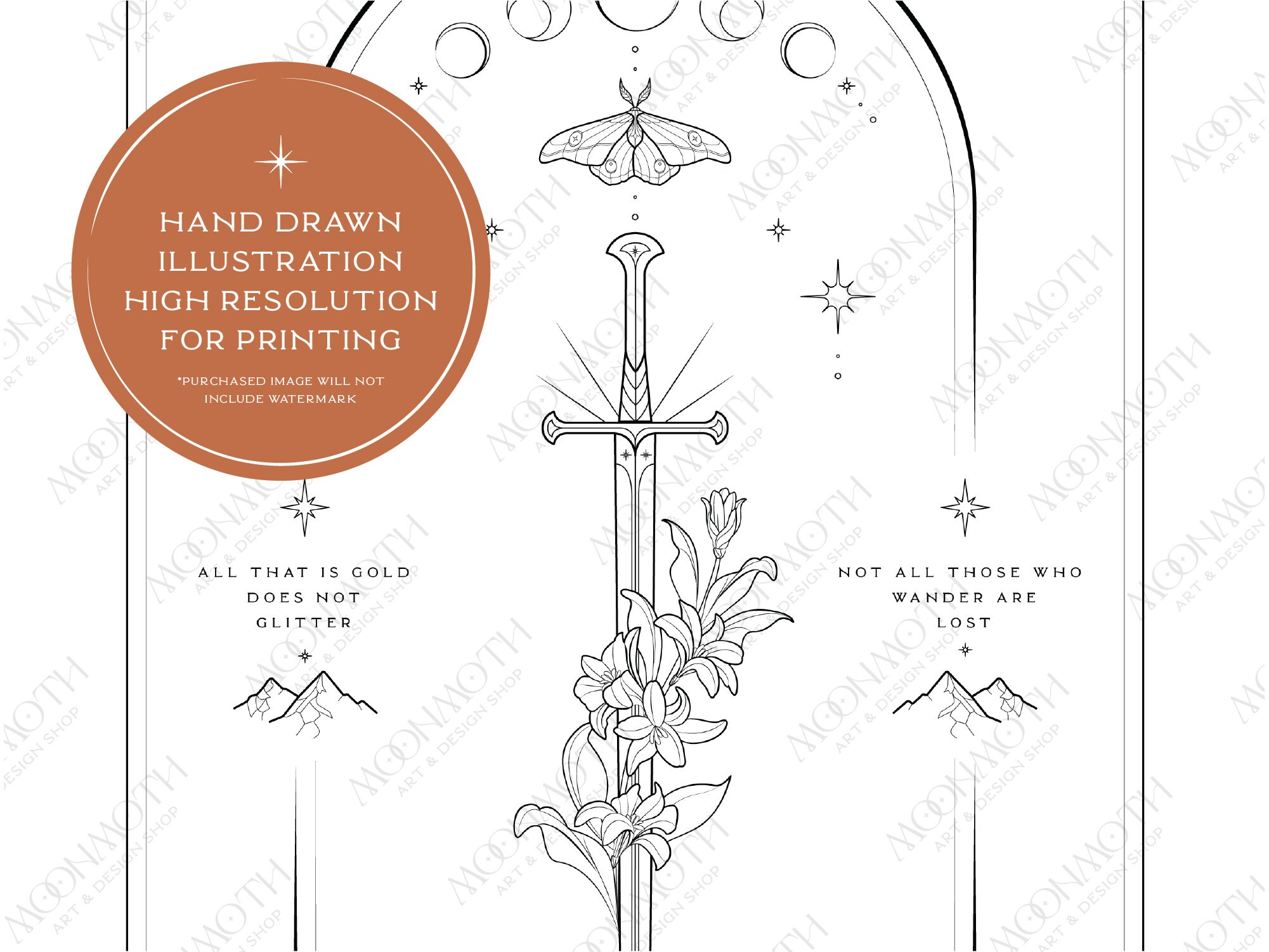 Fantasy Sword Coloring Page Download | Printable Adult Coloring Book - Etsy