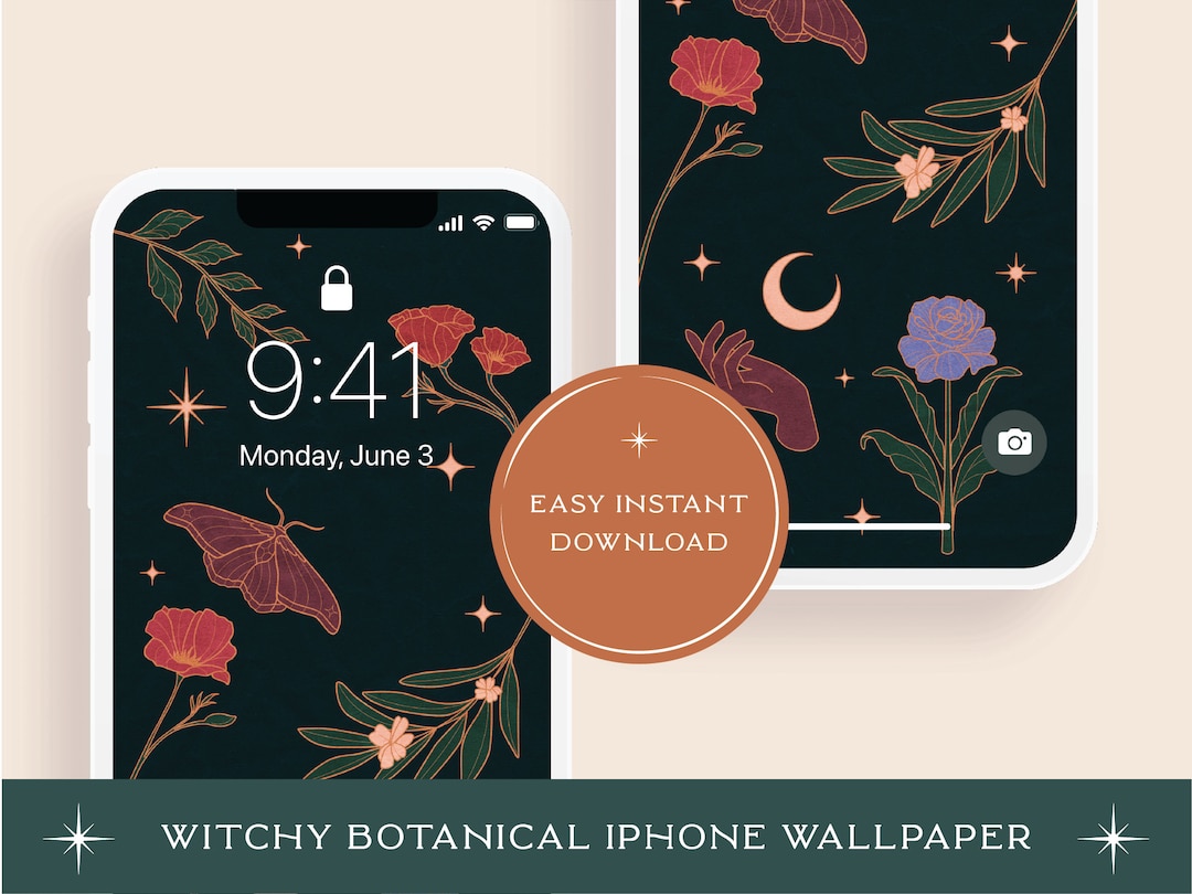 Witchy Floral iPhone Background | Aesthetic Botanical Wallpaper for ...