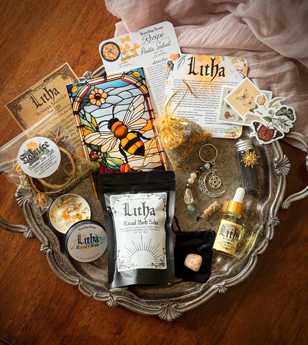 Litha Ritual Box | Summer Solstice Altar Kit | Litha Bath Salts, Citrus Ritual Oil, Herbal ...