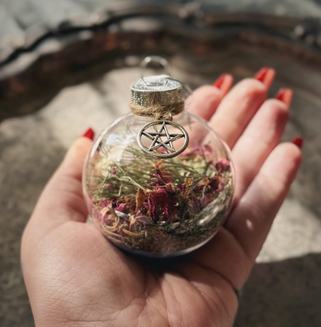 Yule Witch Ball Ornament | Herbal Witch's Ball | Yule Gift, Winter Solstice Gift | Witch's New ...