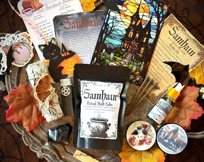 Samhain Ritual Box | Samhain Altar Kit | All Hallows Eve Ritual Kit | Patchouli Bath Salts ...