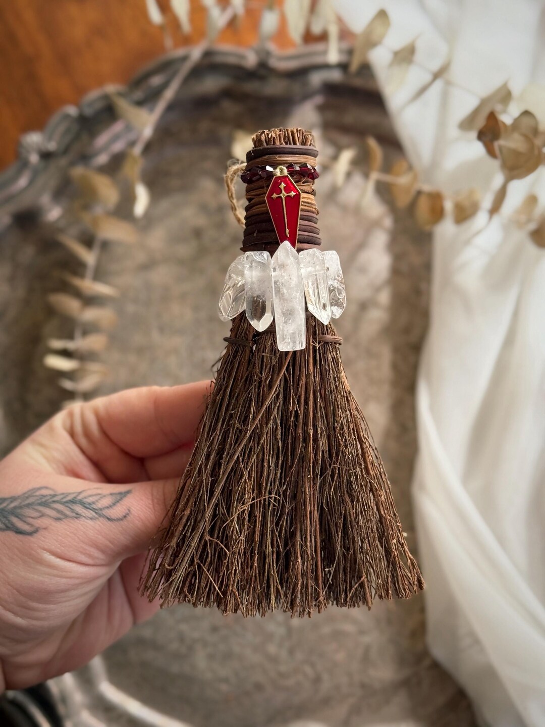 Gothic Witch's Altar Besom | Cinnamon Scented Altar Broom | Coffin ...