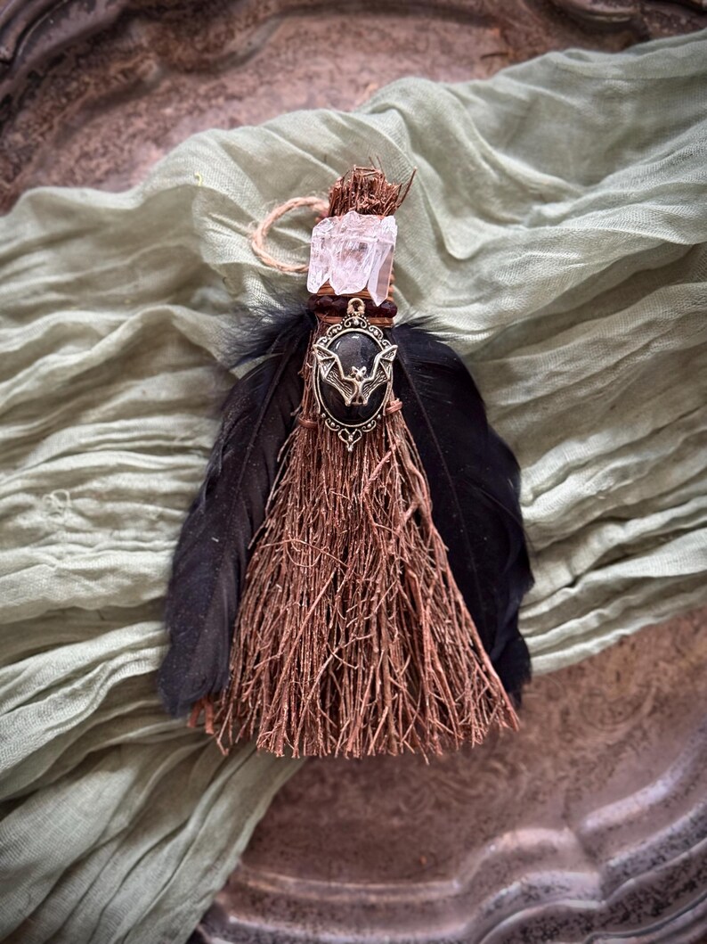 Gothic Bat Witch's Altar Besom | Cinnamon Scented Altar Broom | Bat ...